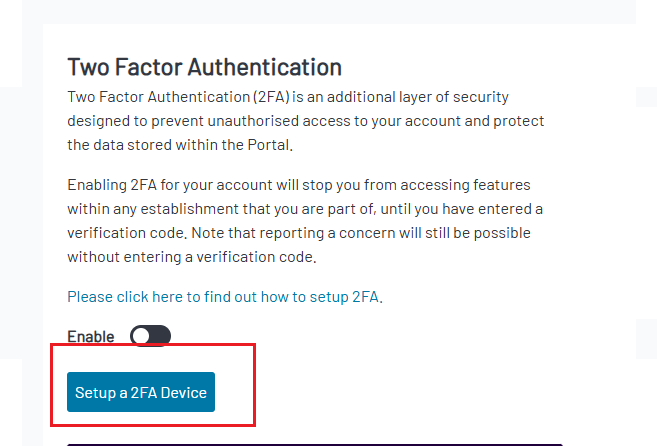 How to enable 2FA on MyConcern