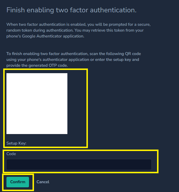 How do I add two factor authentication to my HCOMS account?