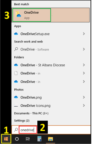 How do I restart the OneDrive app on my Windows Computer?