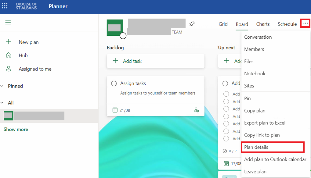 How do I delete a plan in Microsoft 365 Planner?
