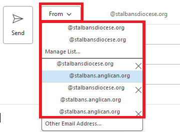 How do I send an email from a shared mailbox address, distribution list ...