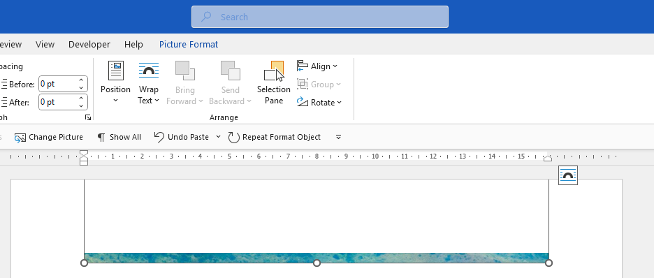 When pasting or inserting an image into Microsoft Word the picture is ...