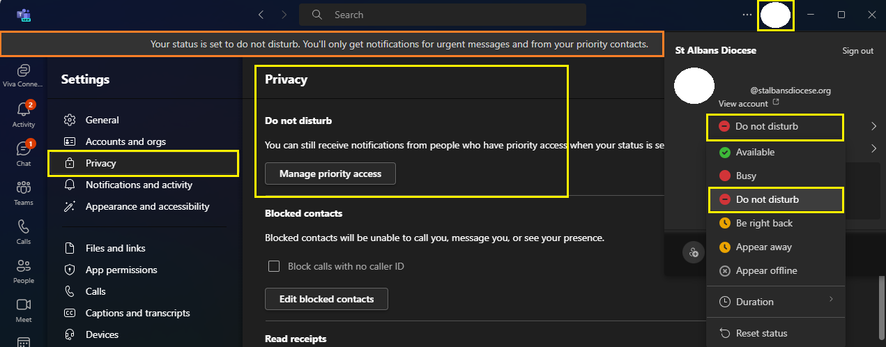 Teams Training: Do Not Disturb & Priority Access