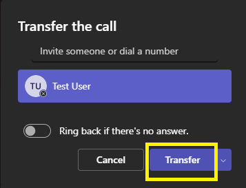 Teams Phone: Transfer Calls to Another Person
