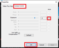 How do I change the brightness of my camera in Microsoft Teams and Zoom?